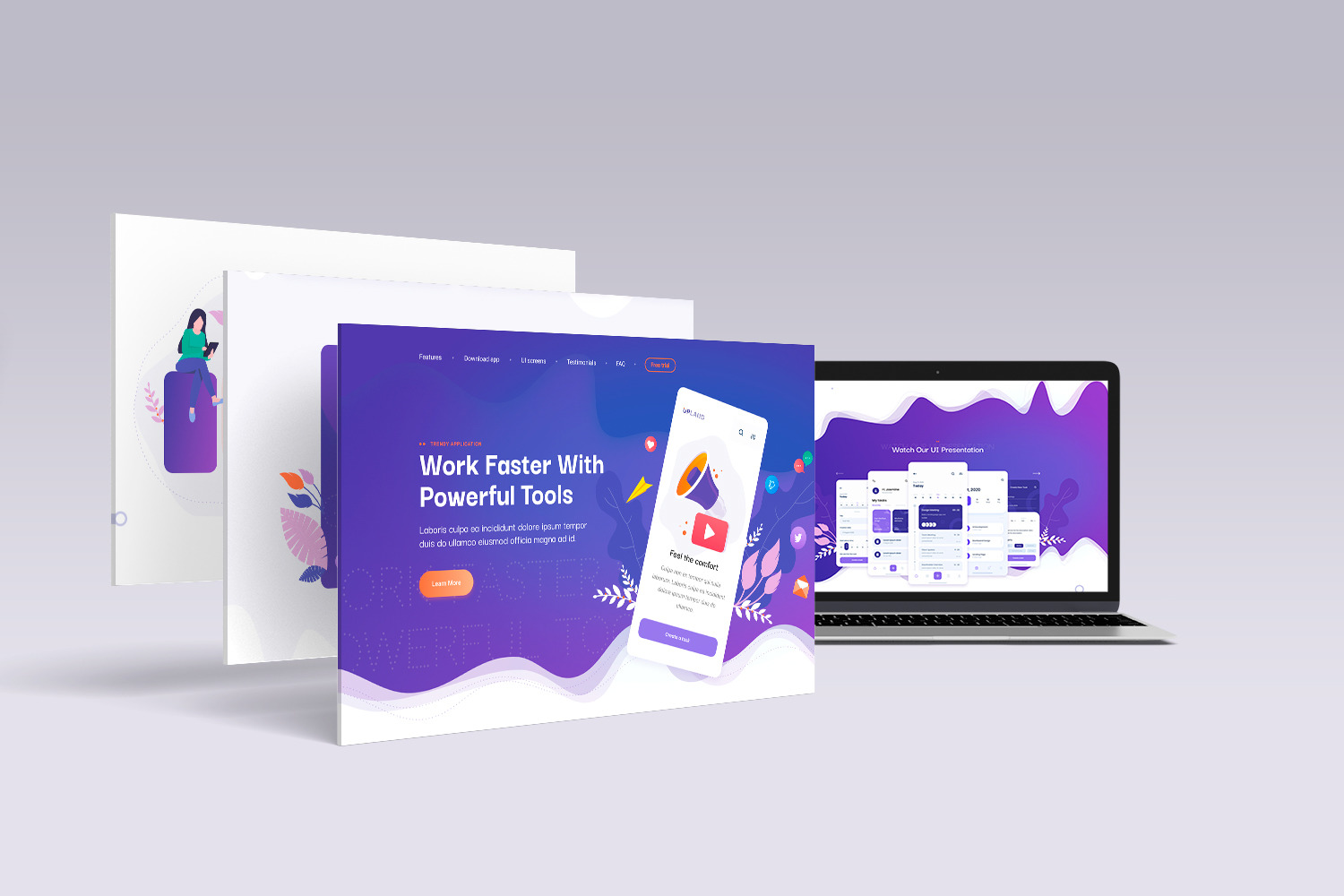 Upland Mobile App Landing Page 189511 Templatemonster