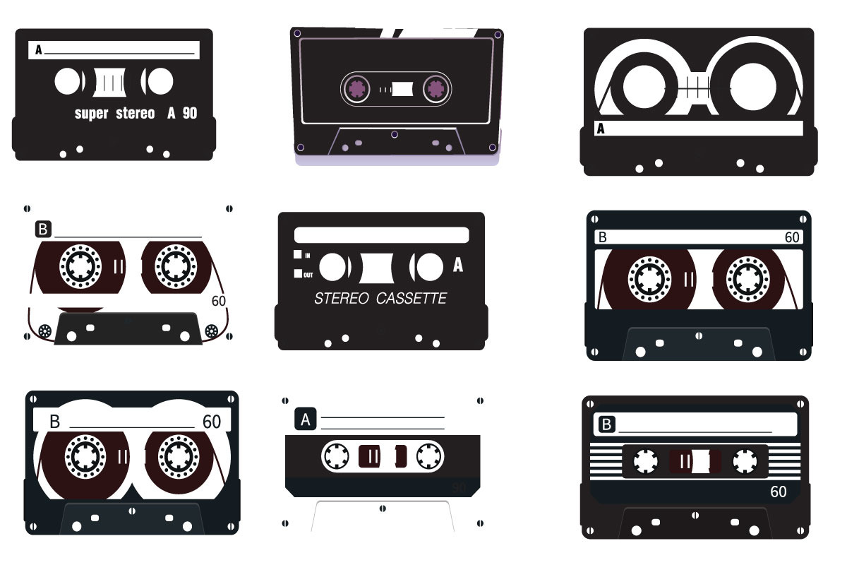 Audio Cassettes Set Vector Illustration - TemplateMonster