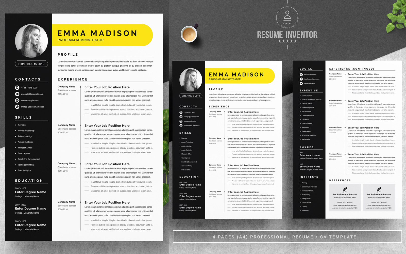 Emma Madison / Resume Template #190085 - TemplateMonster