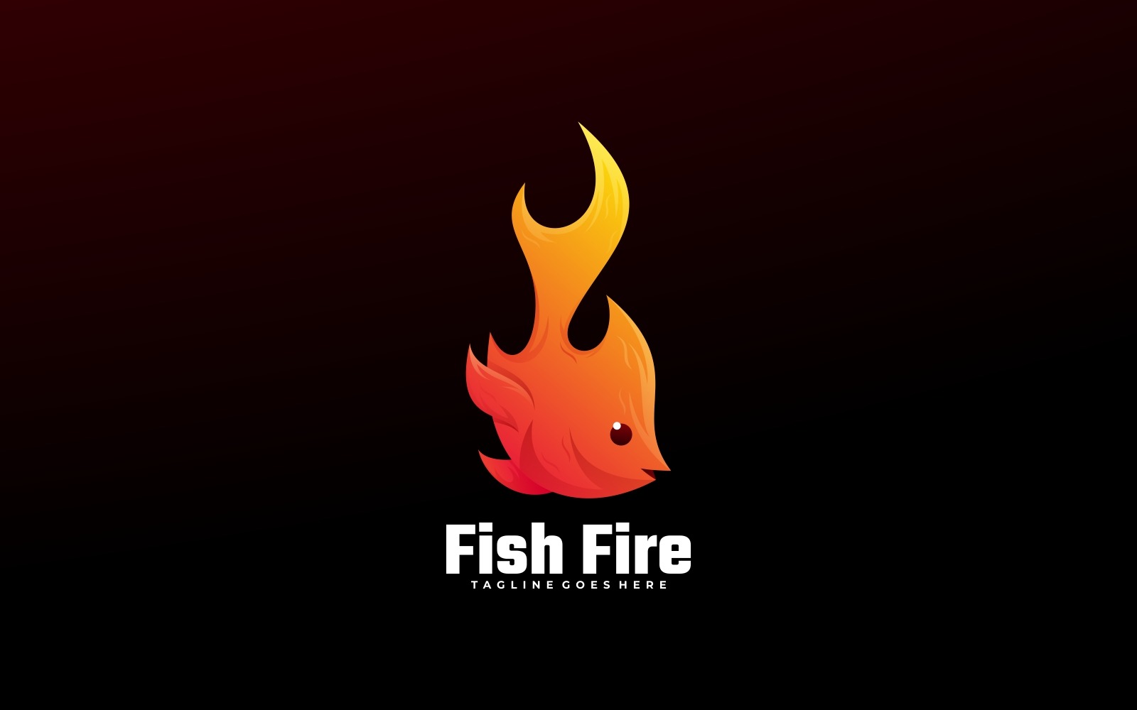 Fish Fire Gradient Logo Style #190009 - TemplateMonster
