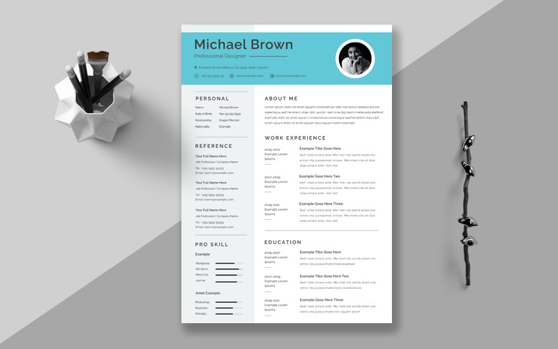 Simple & Clean Resume Template #190078 - TemplateMonster
