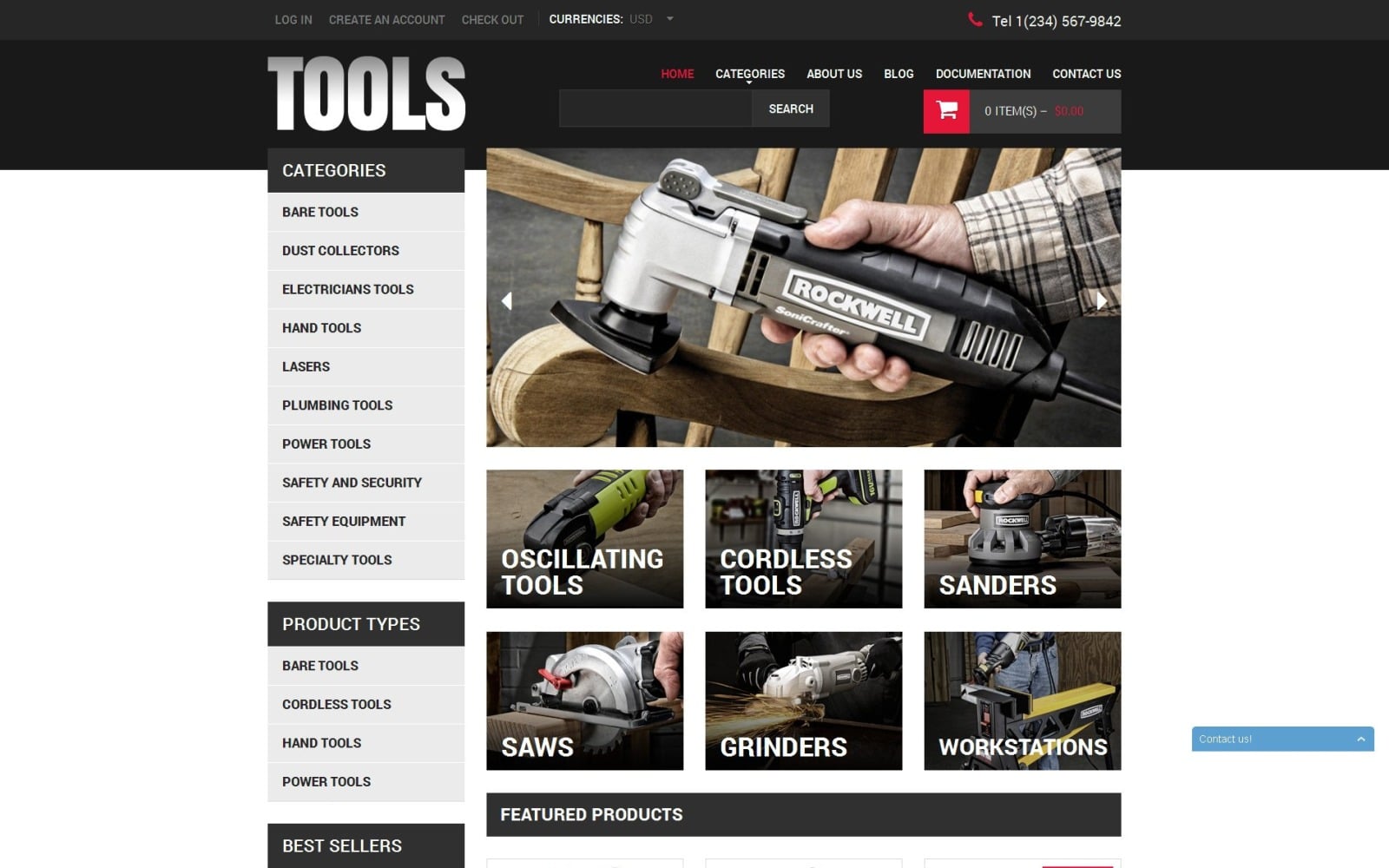 Free Shopify Tools Store Theme #190240 - TemplateMonster