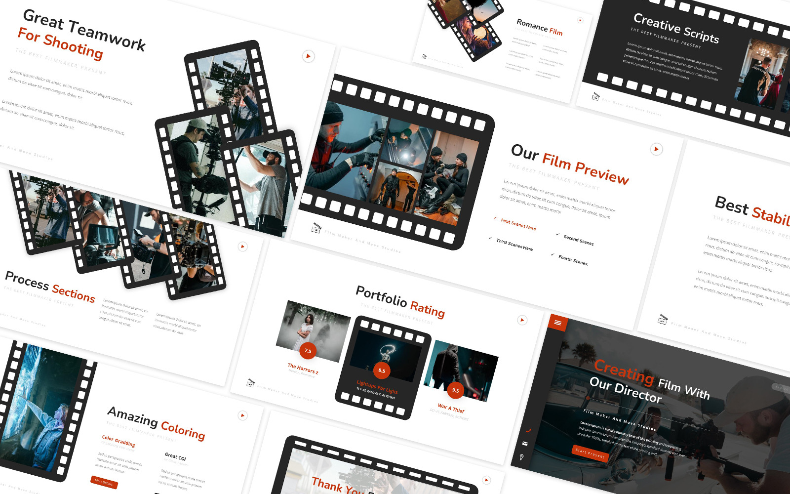 Przenieś szablon PowerPoint Studios #190248 - TemplateMonster