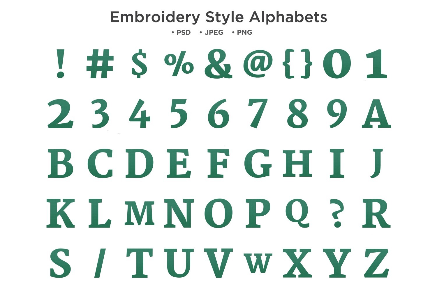 Alfabeto de estilo de bordado, tipografia ABC