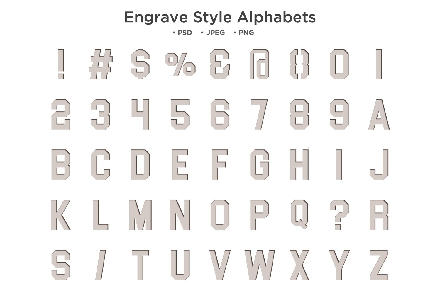 Engrave Style Alphabet, Abc Typography - TemplateMonster