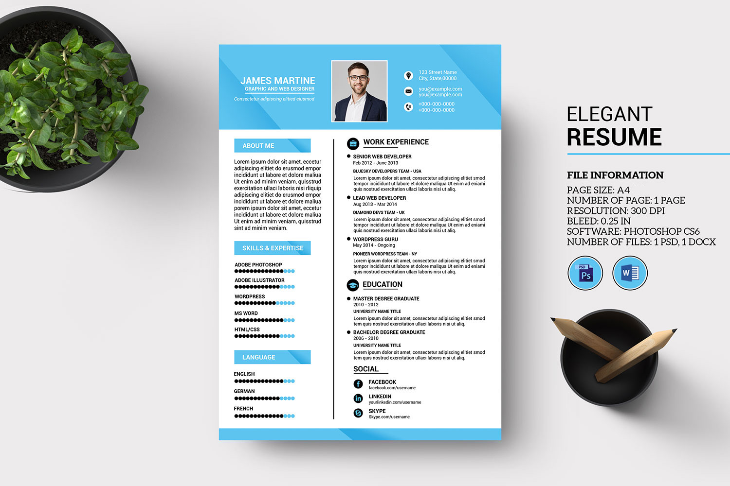 Martin Printable Resume Template #191286 - TemplateMonster