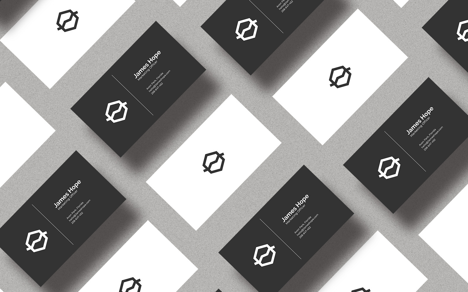 Realistic Business Card Template and Mockup Scene