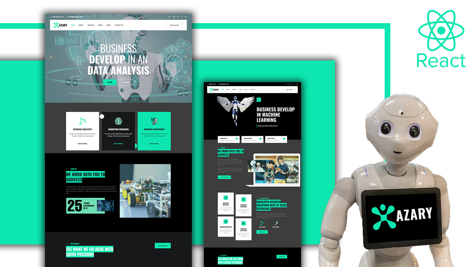 Azary - Robot and AI React Template #191341 - TemplateMonster