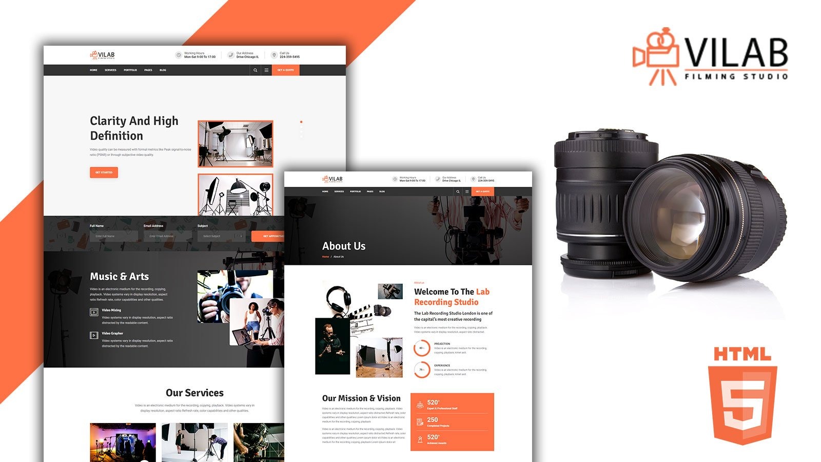Vilab Production Video HTML5 Template - TemplateMonster