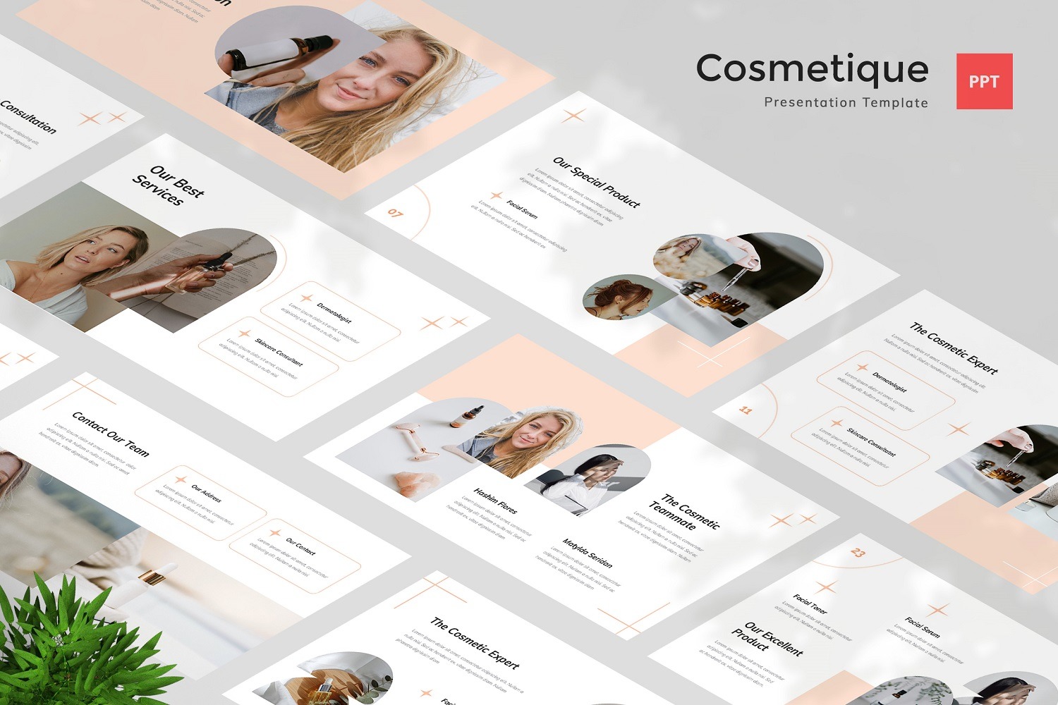 Cosmetique - Cosmetic Powerpoint Template - TemplateMonster