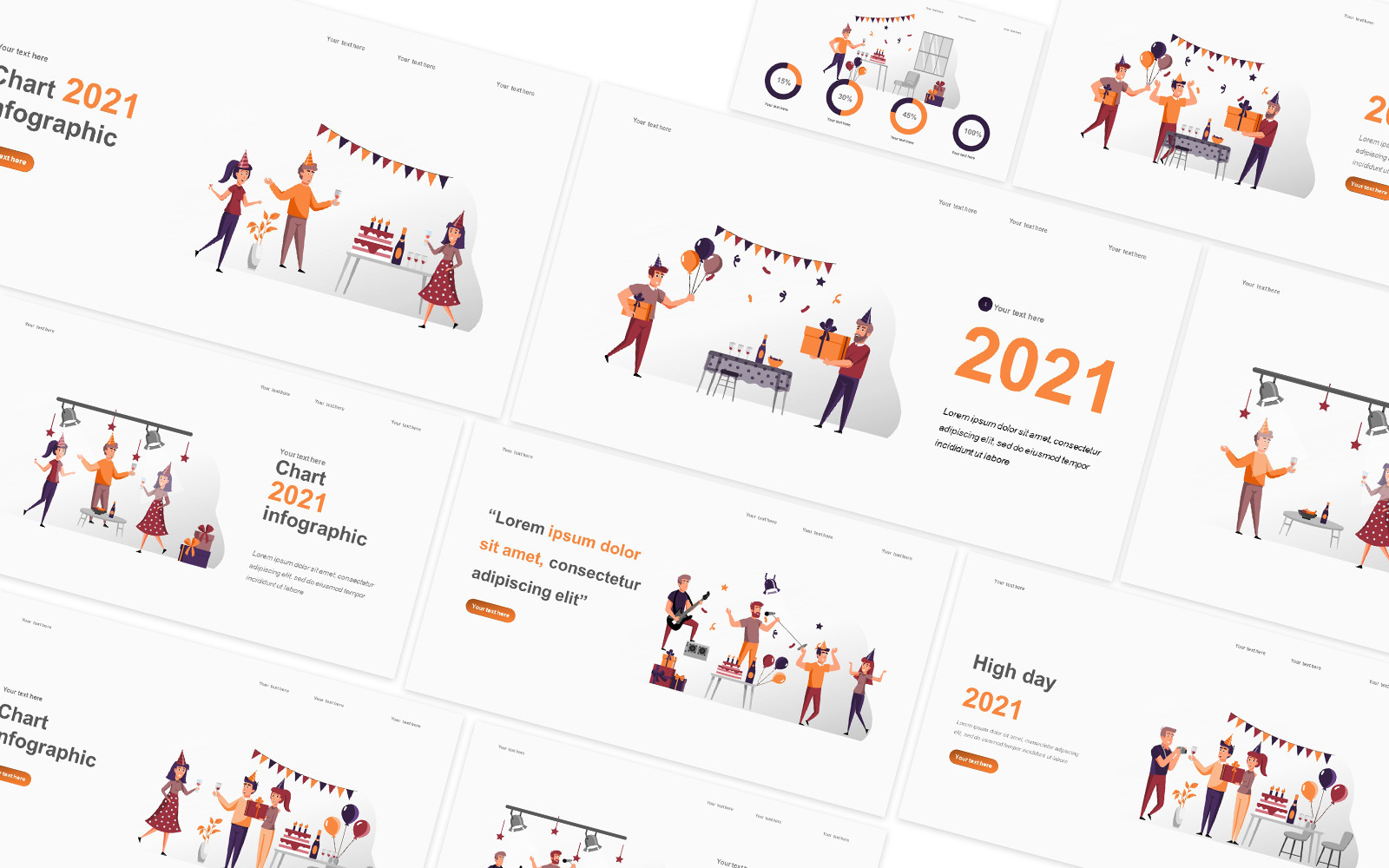 Holiday Illustration Powerpoint Template - TemplateMonster