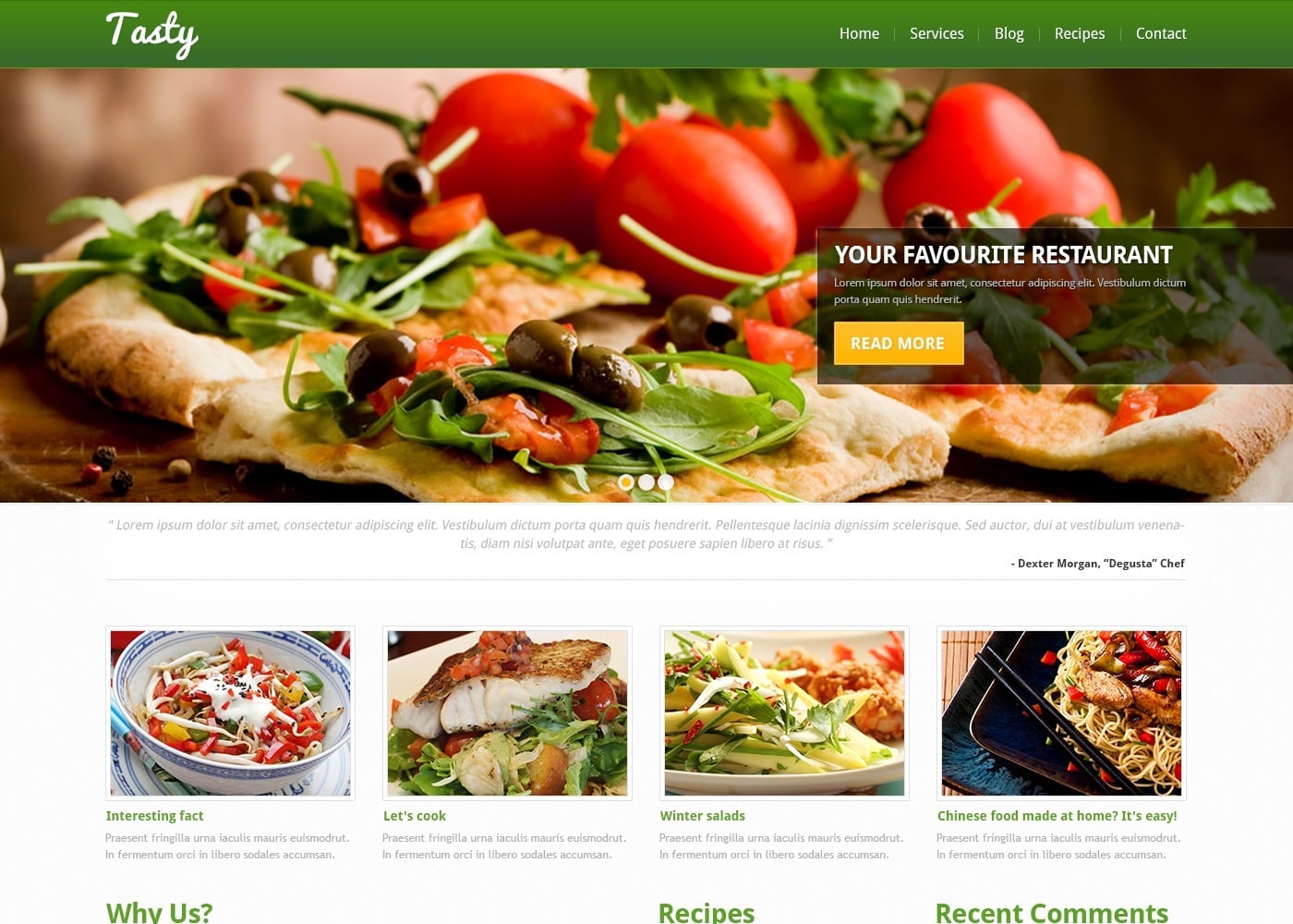 Free Cooking Responsive WordPress Theme - TemplateMonster