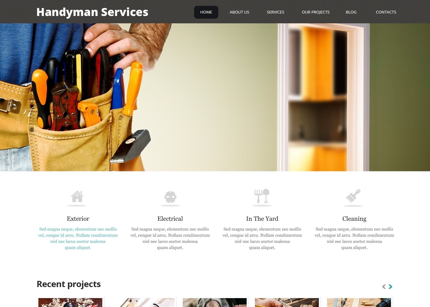Free Impressive Handyman Services WordPress Theme