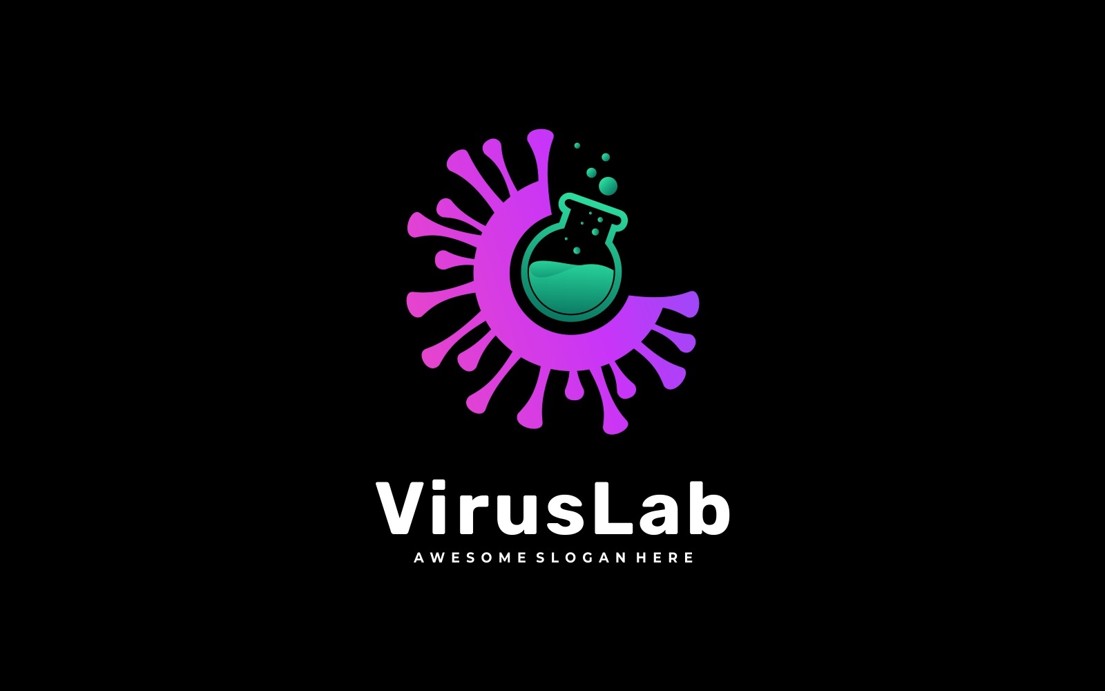 Virus Lab Gradient Logo Style #192782 - TemplateMonster