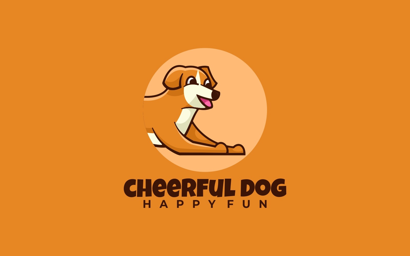 Cheerful Dog Simple Mascot Logo #192906 - TemplateMonster