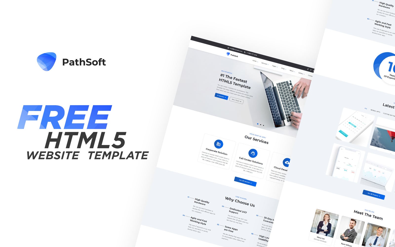 Free Business & Services HTML5 Website Template