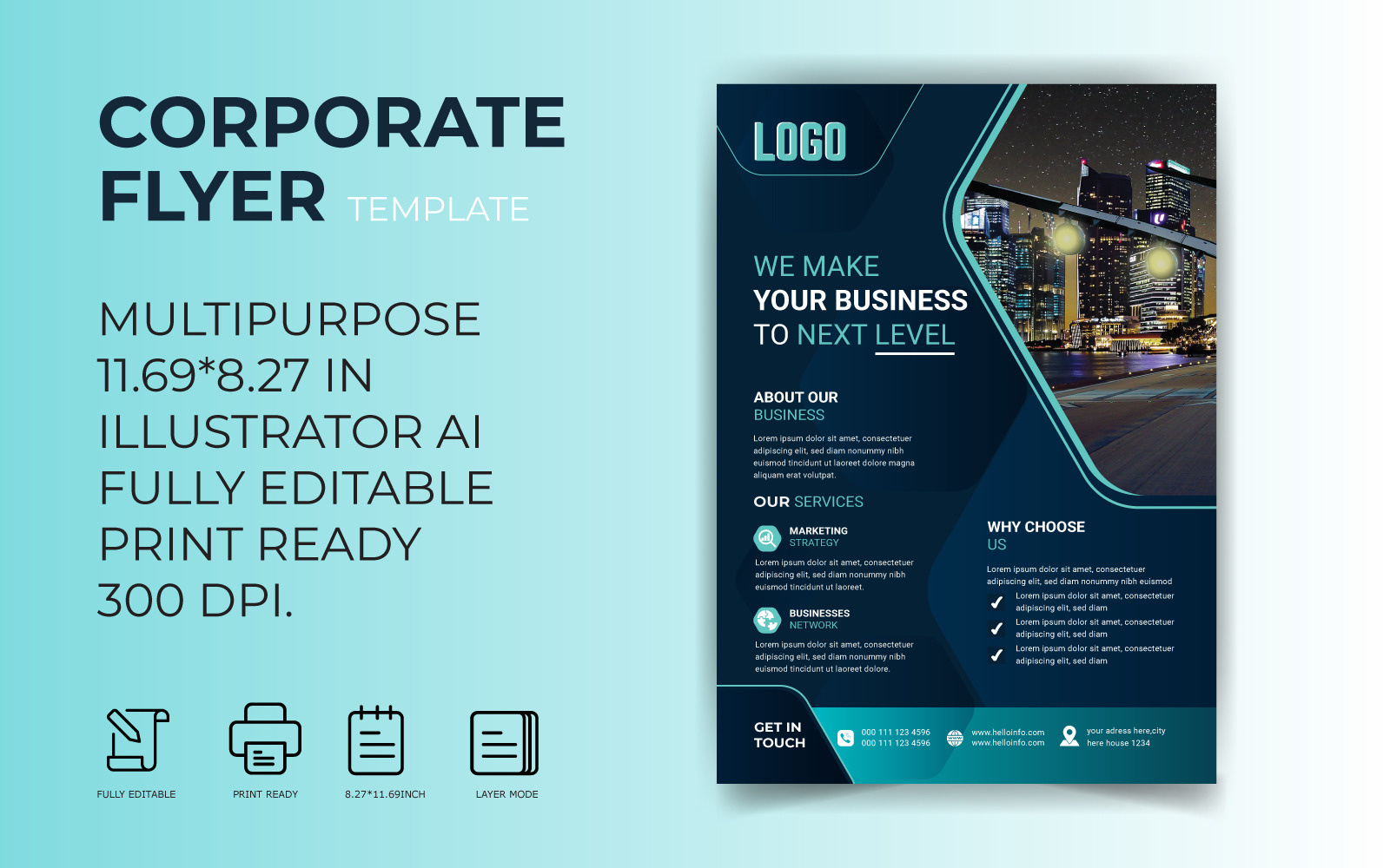 Obchodní firemní leták Design #193514 - TemplateMonster