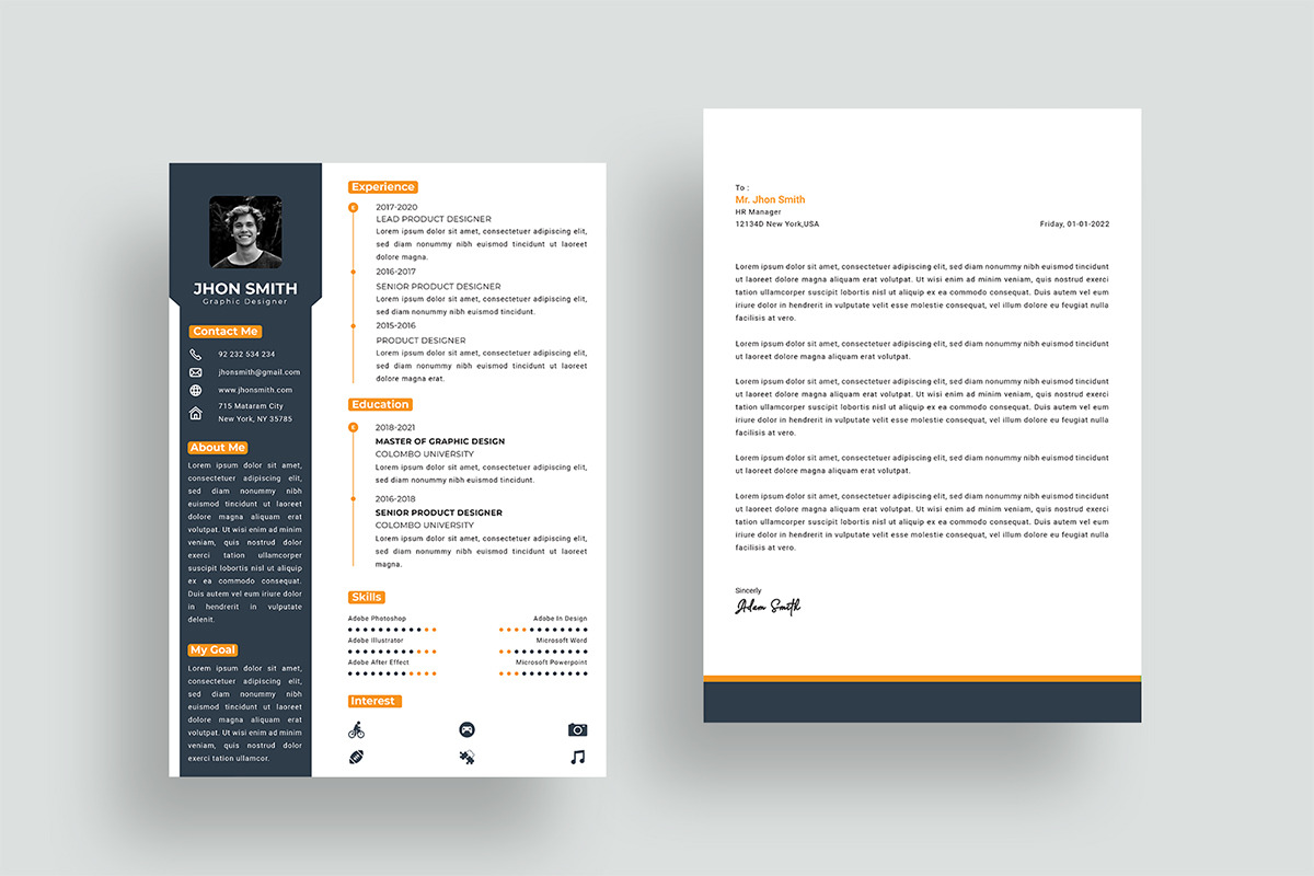 Minimalist Dark Gray Resume Template - TemplateMonster