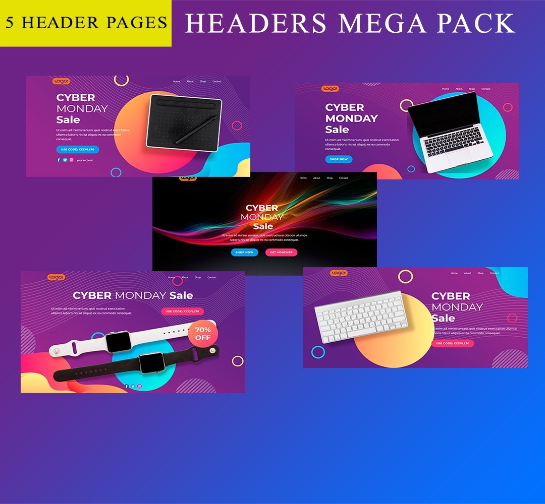HeadersMegaPack - Special Header Pages - TemplateMonster