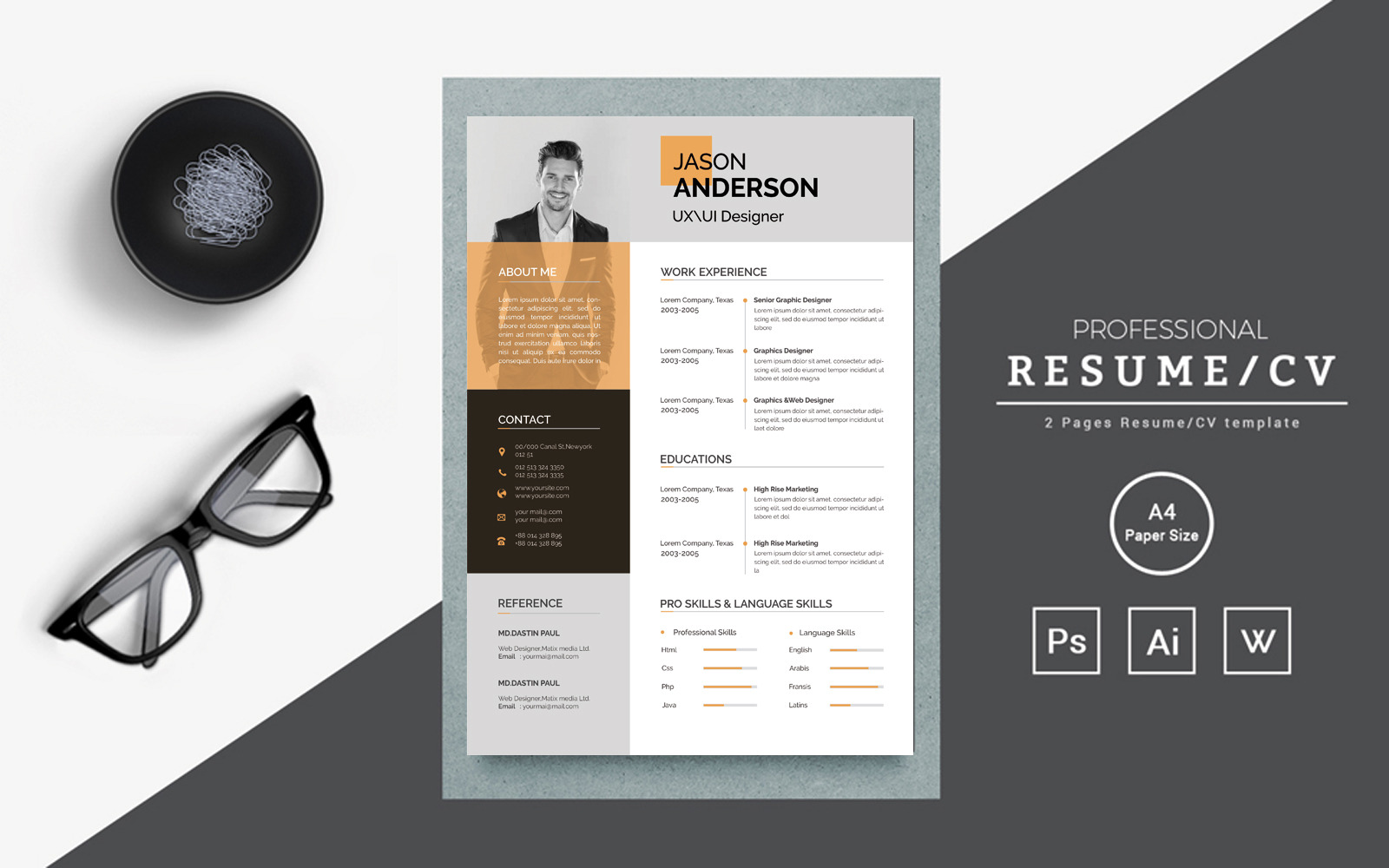 Jason clean and creative resume #194159 - TemplateMonster