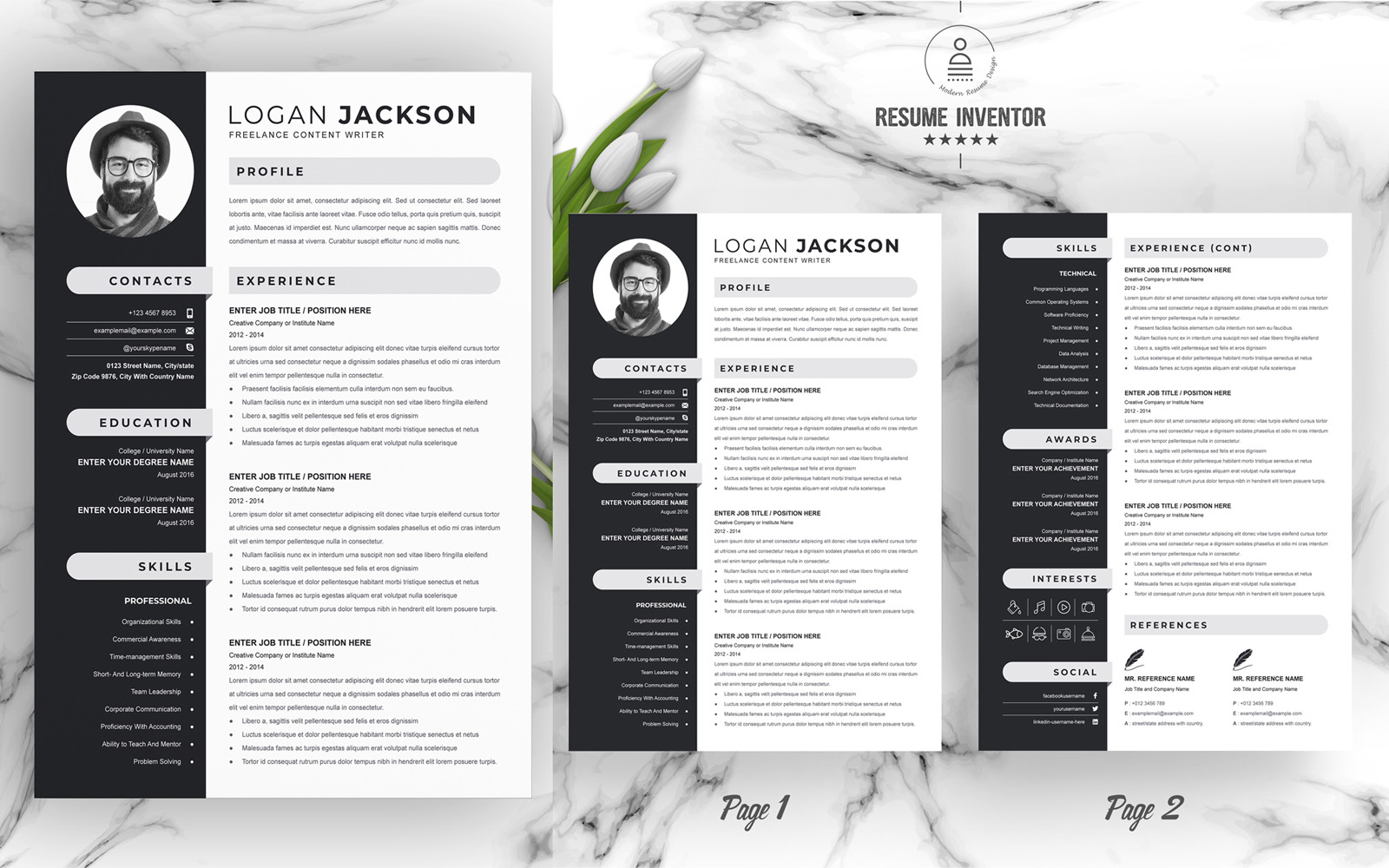 LOGAN JACKSON / Resume Template #194229 - TemplateMonster