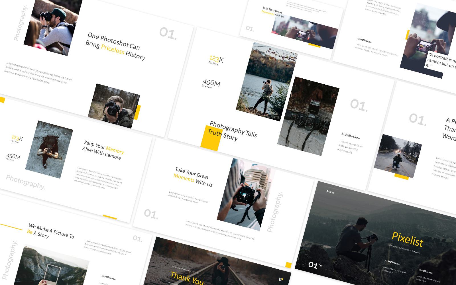 Pixelist Photography Googleslides Template - TemplateMonster