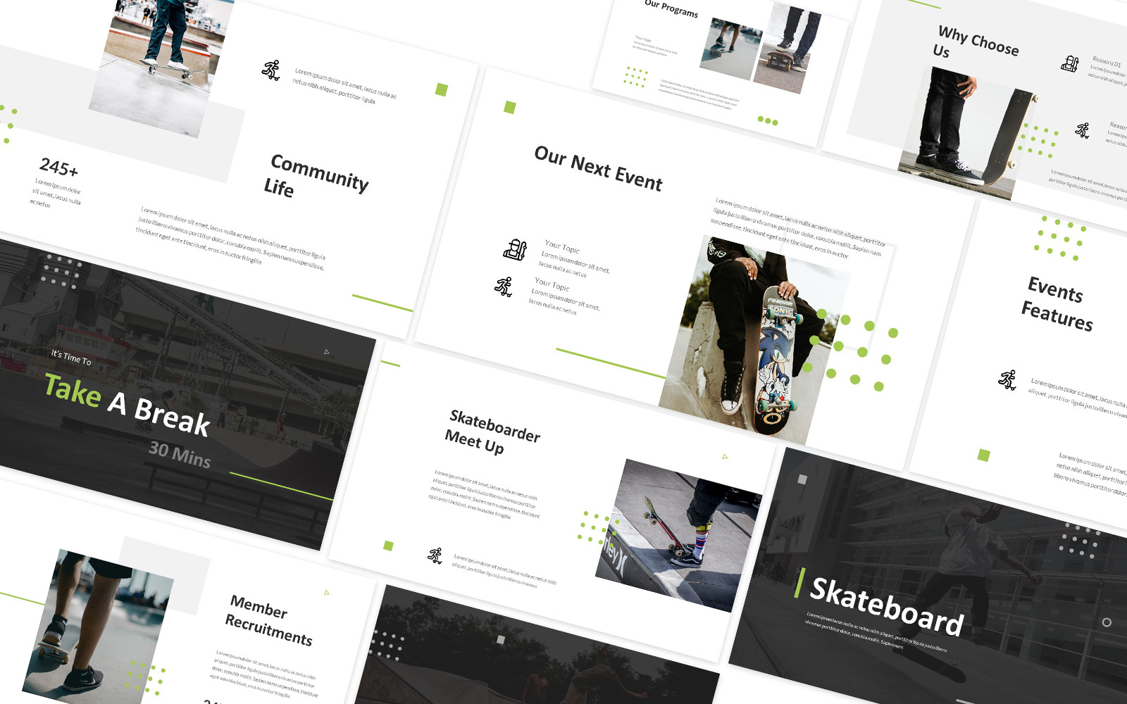 Skateboard Powerpoint Template #194650 - TemplateMonster