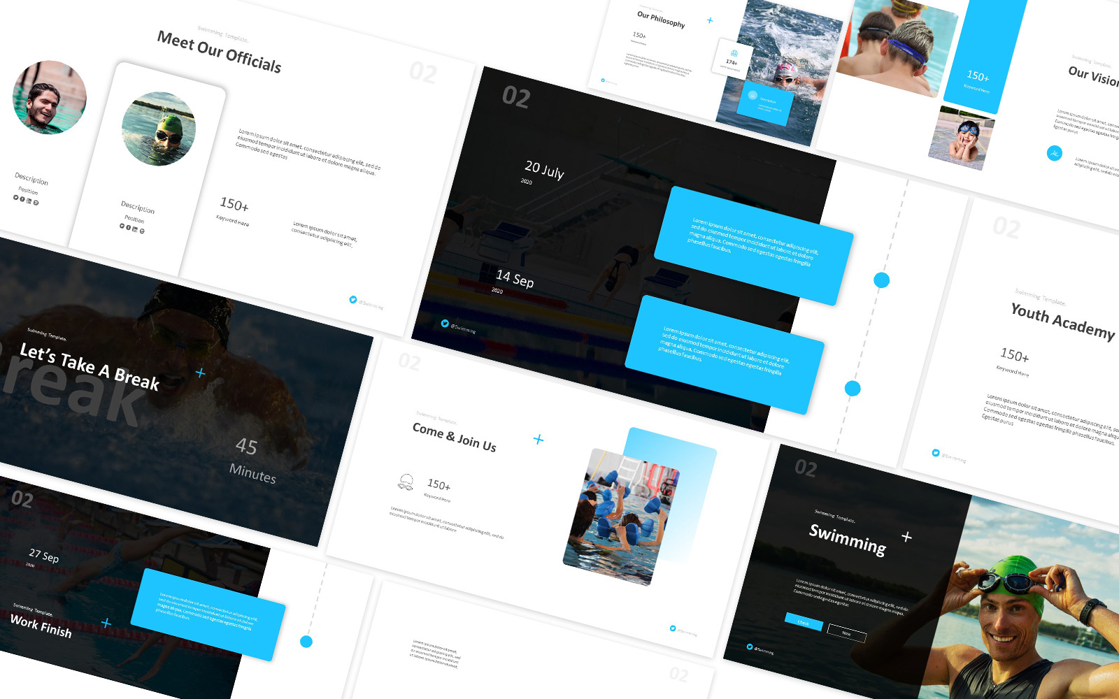 Swimming Googleslides Template #194770 - TemplateMonster