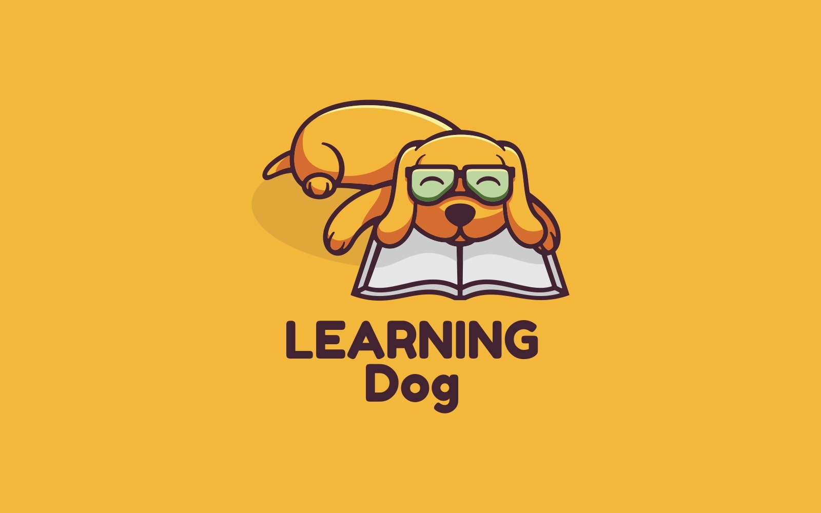Learning Dog Cartoon Logo Template #195127 - TemplateMonster