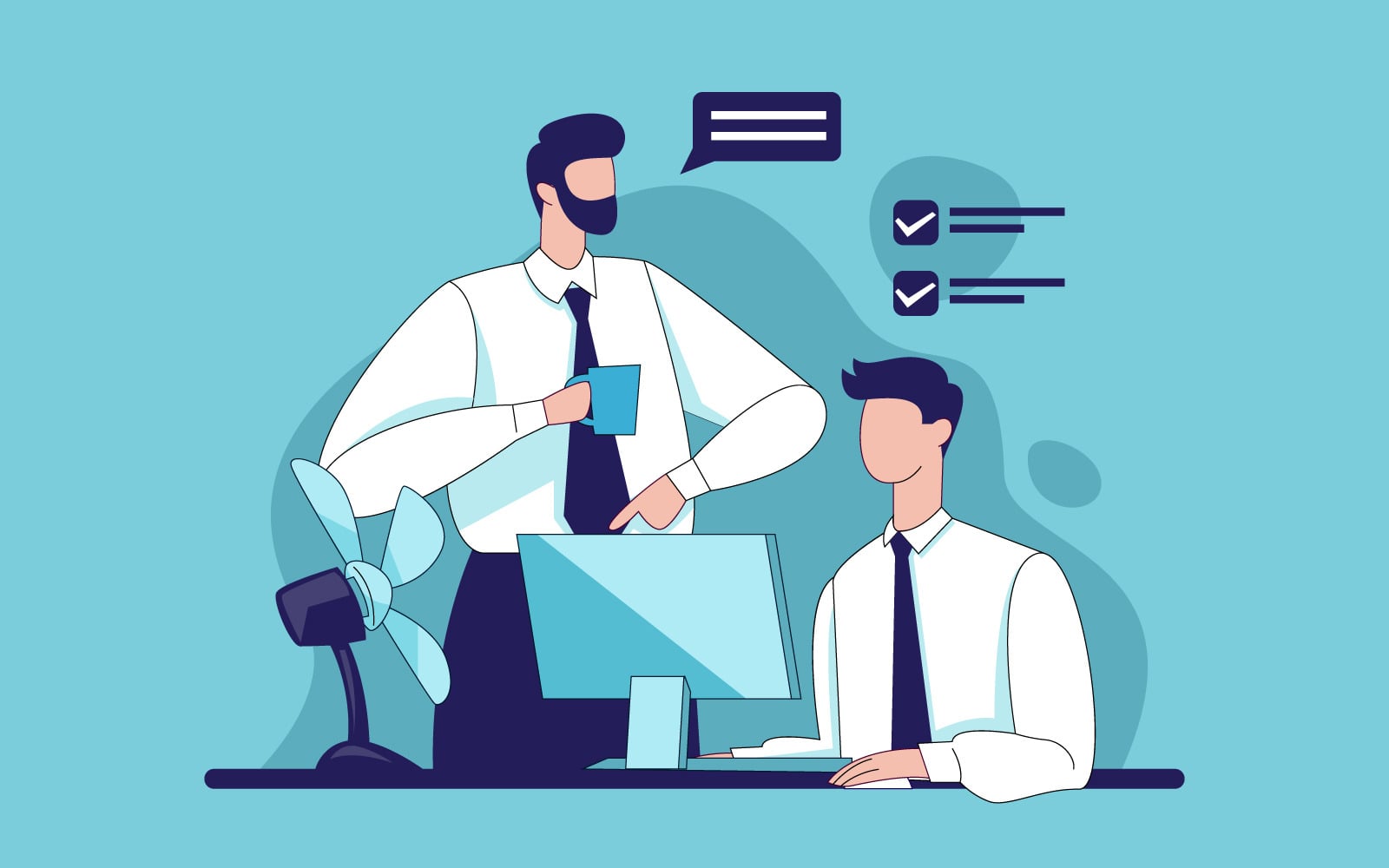 Free Office Employee Illustration Vector Concept