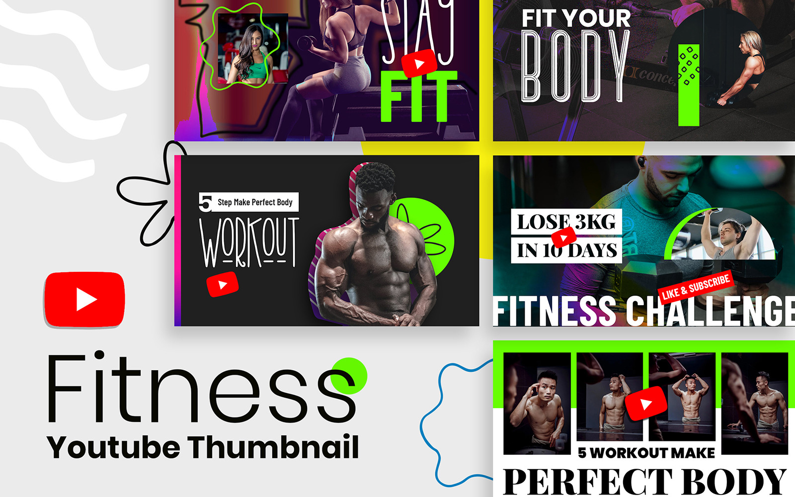 Fitness Youtube Thumbnail Cover #195718 - TemplateMonster