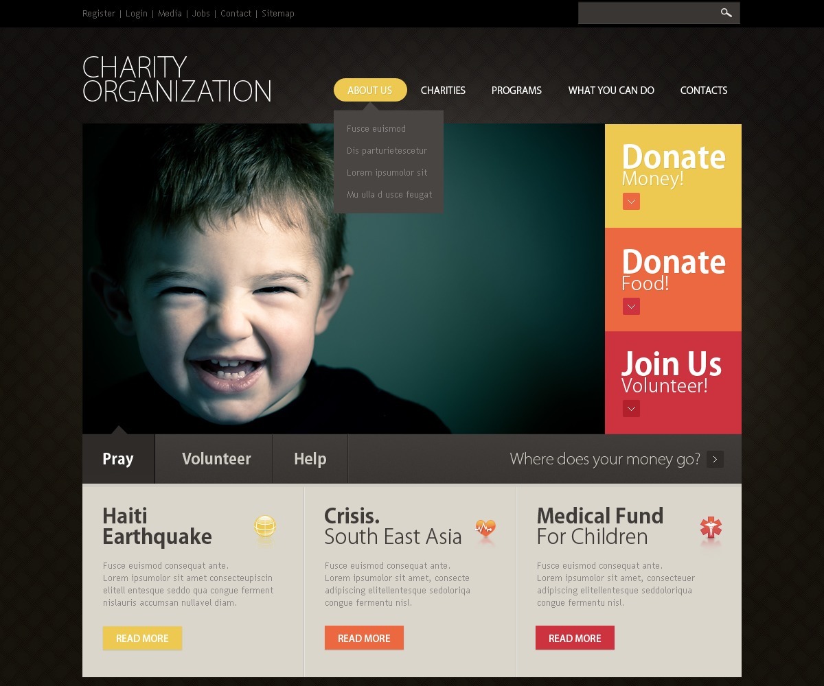 Free WordPress Design for Charity Promotion - TemplateMonster