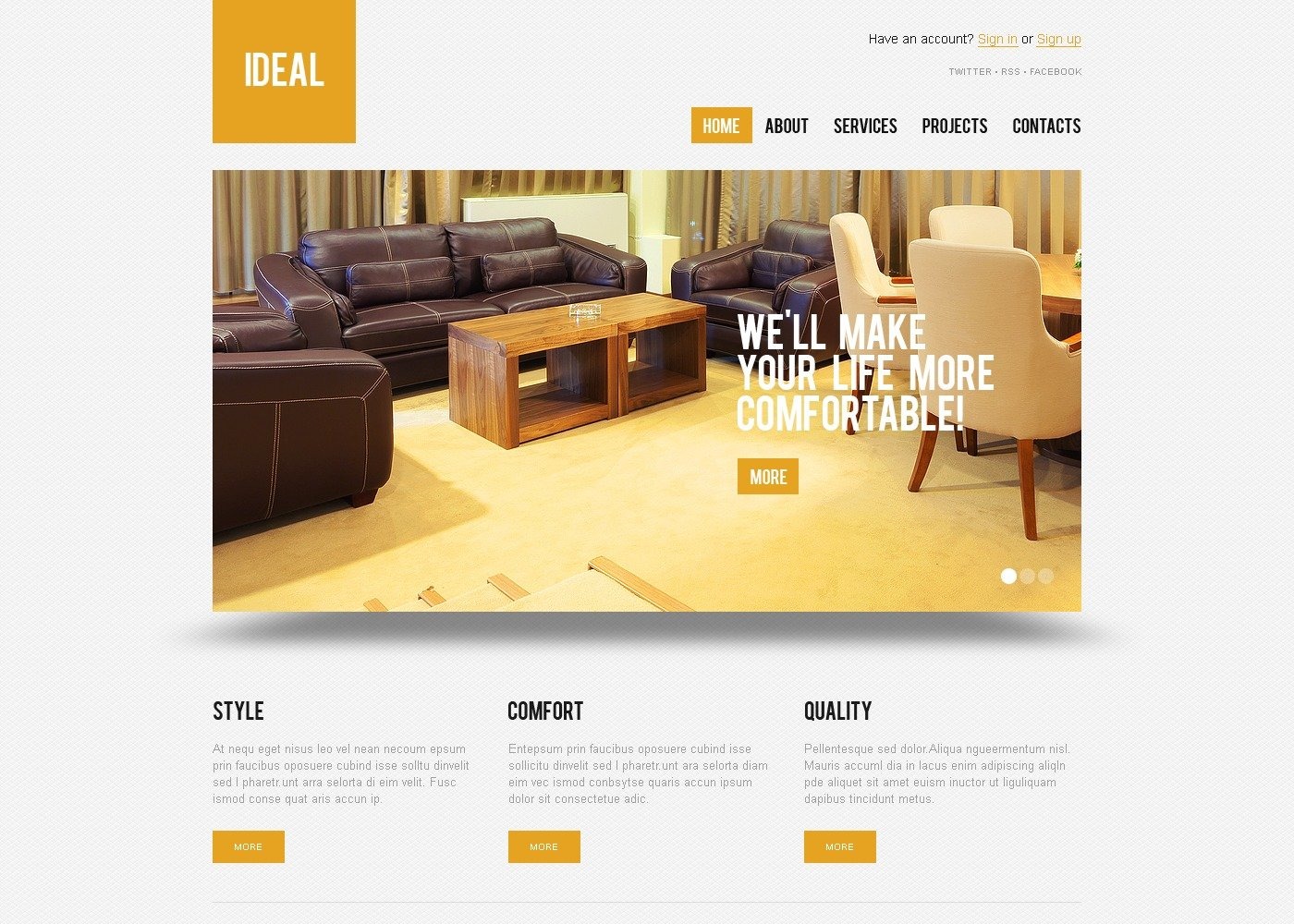 Free Inward Design WordPress Website Template