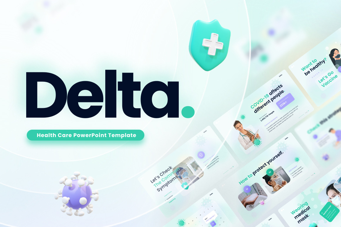 Delta Corona Virus PowerPoint Template - TemplateMonster
