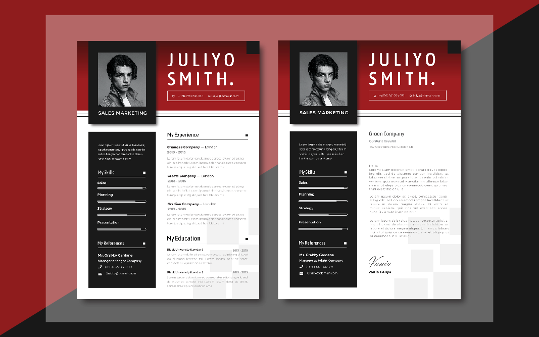 The Red Dark Resume Template #197777 - TemplateMonster