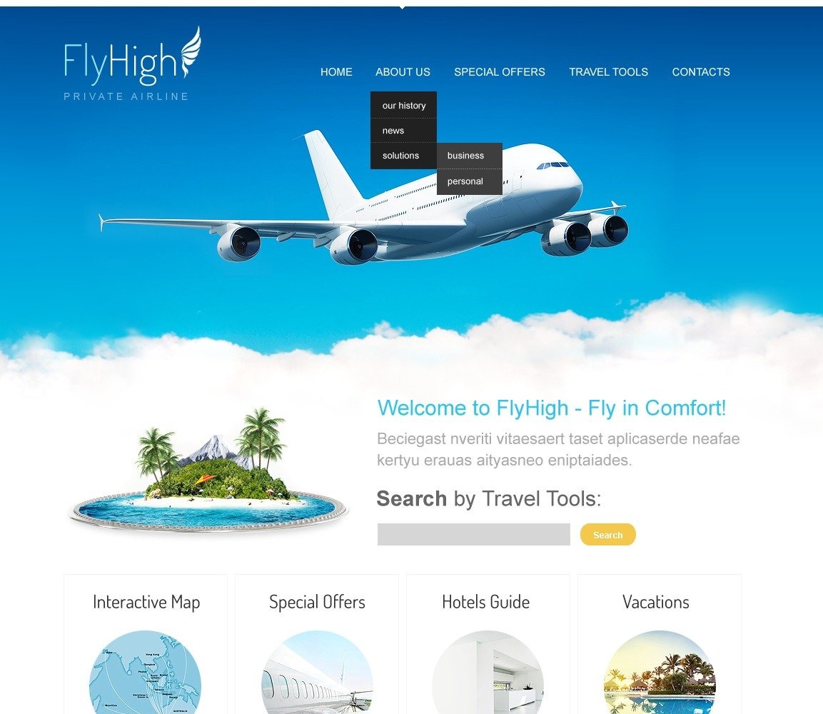 Free Private Airline Website WordPress Theme