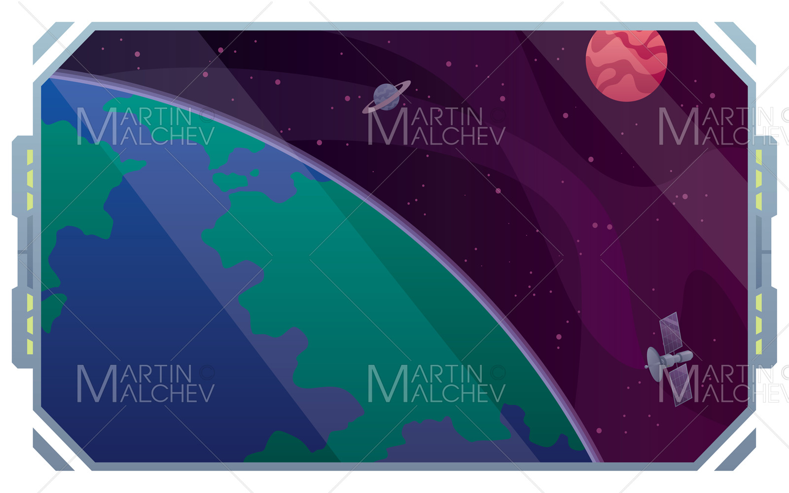 Space Station Window Vector Illustration - TemplateMonster