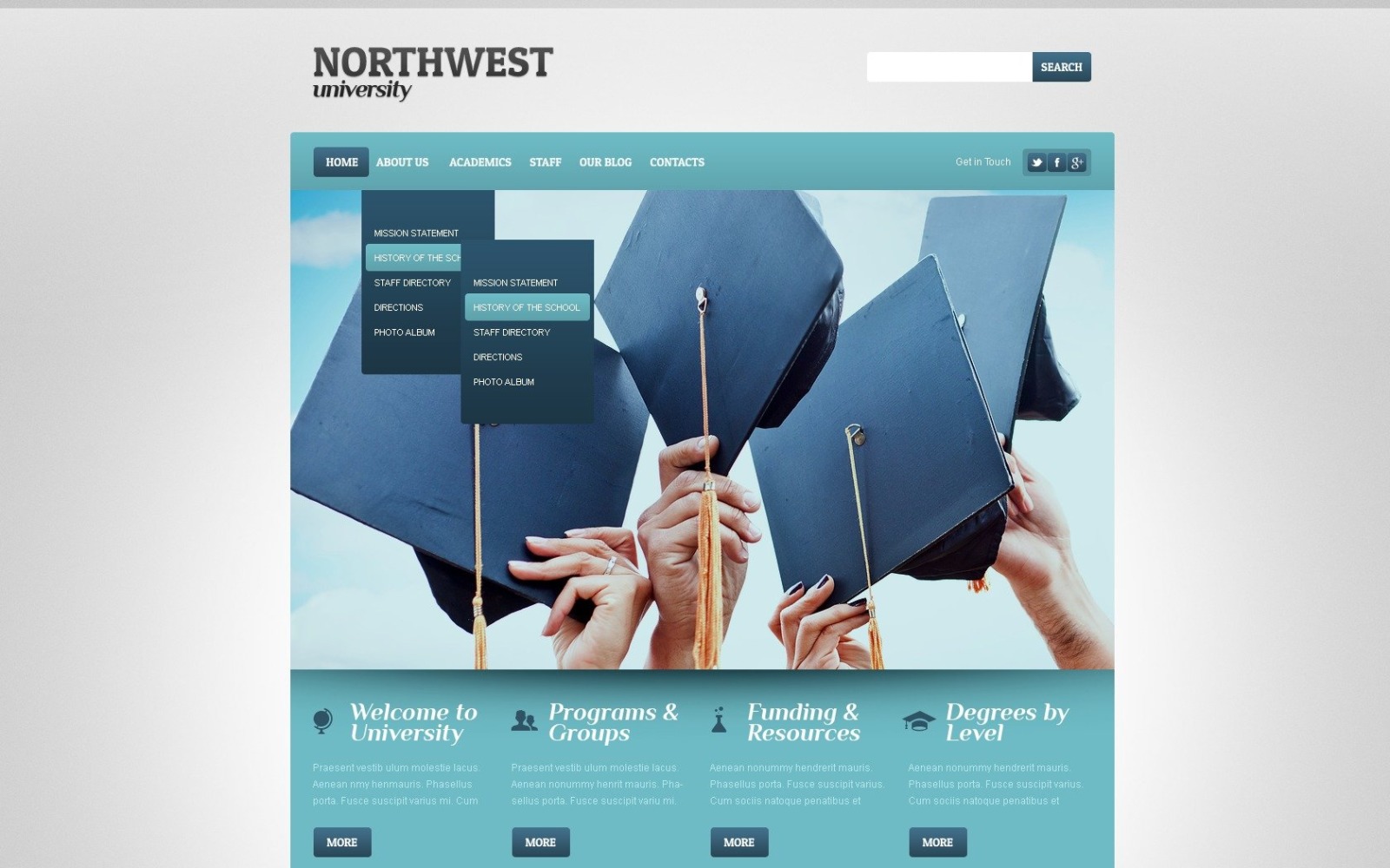 Free Responsive University Web Theme for WordPress