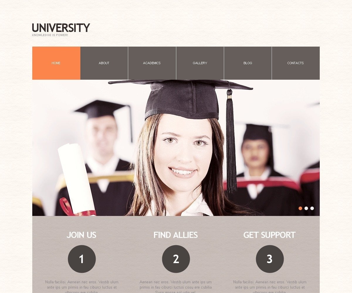 Free University Responsive Website Template for WordPress