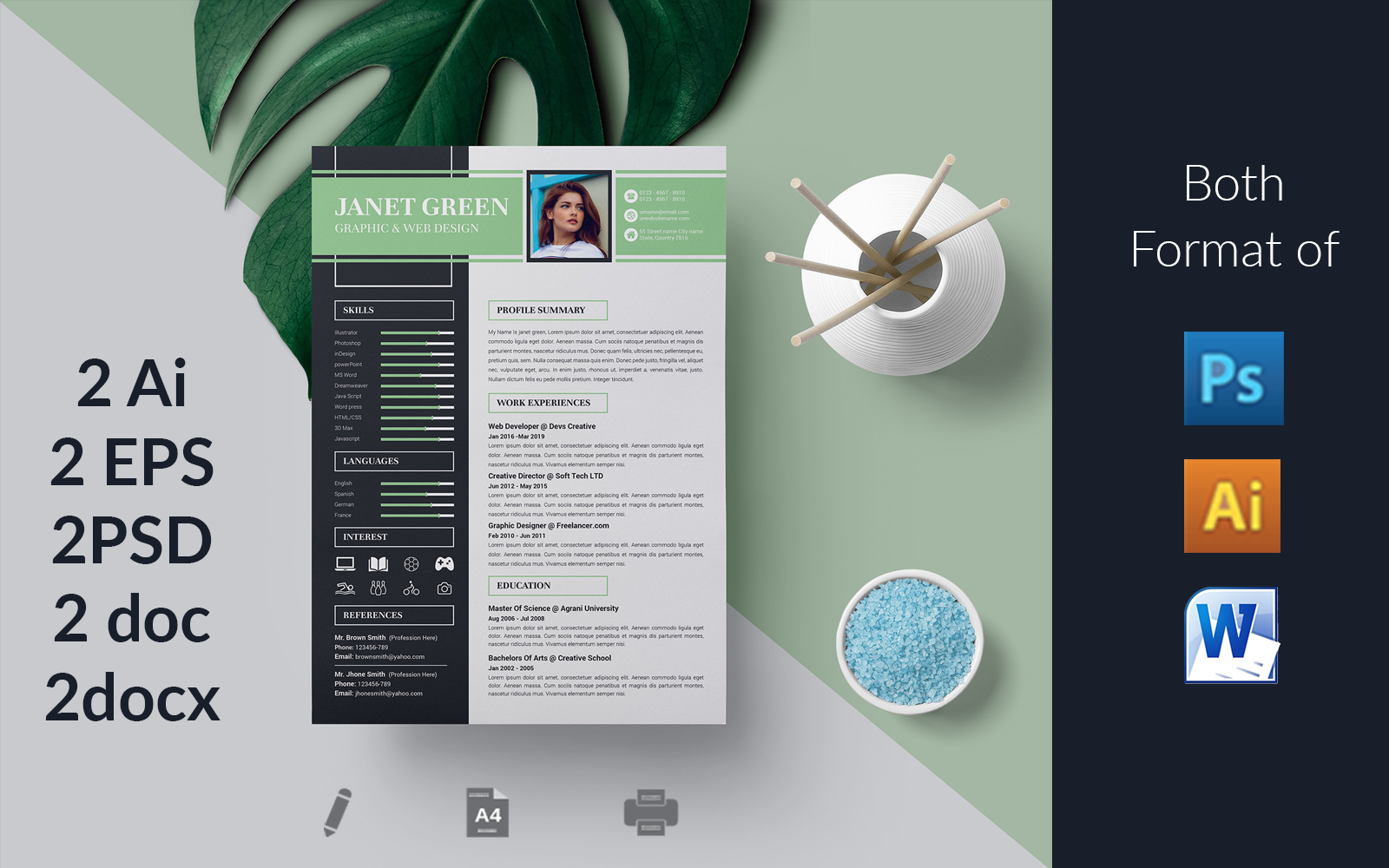 Janet Green Resume Template #200371 - TemplateMonster
