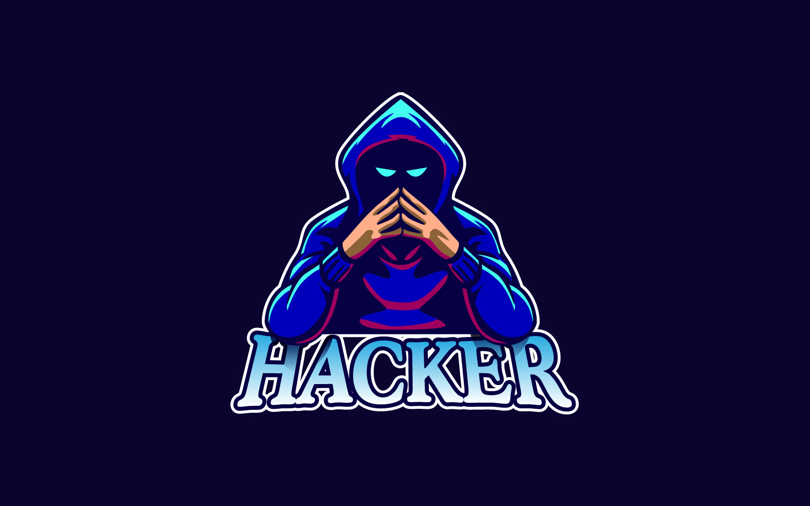 Hacker Mascot Logo Icon Design Concept - TemplateMonster