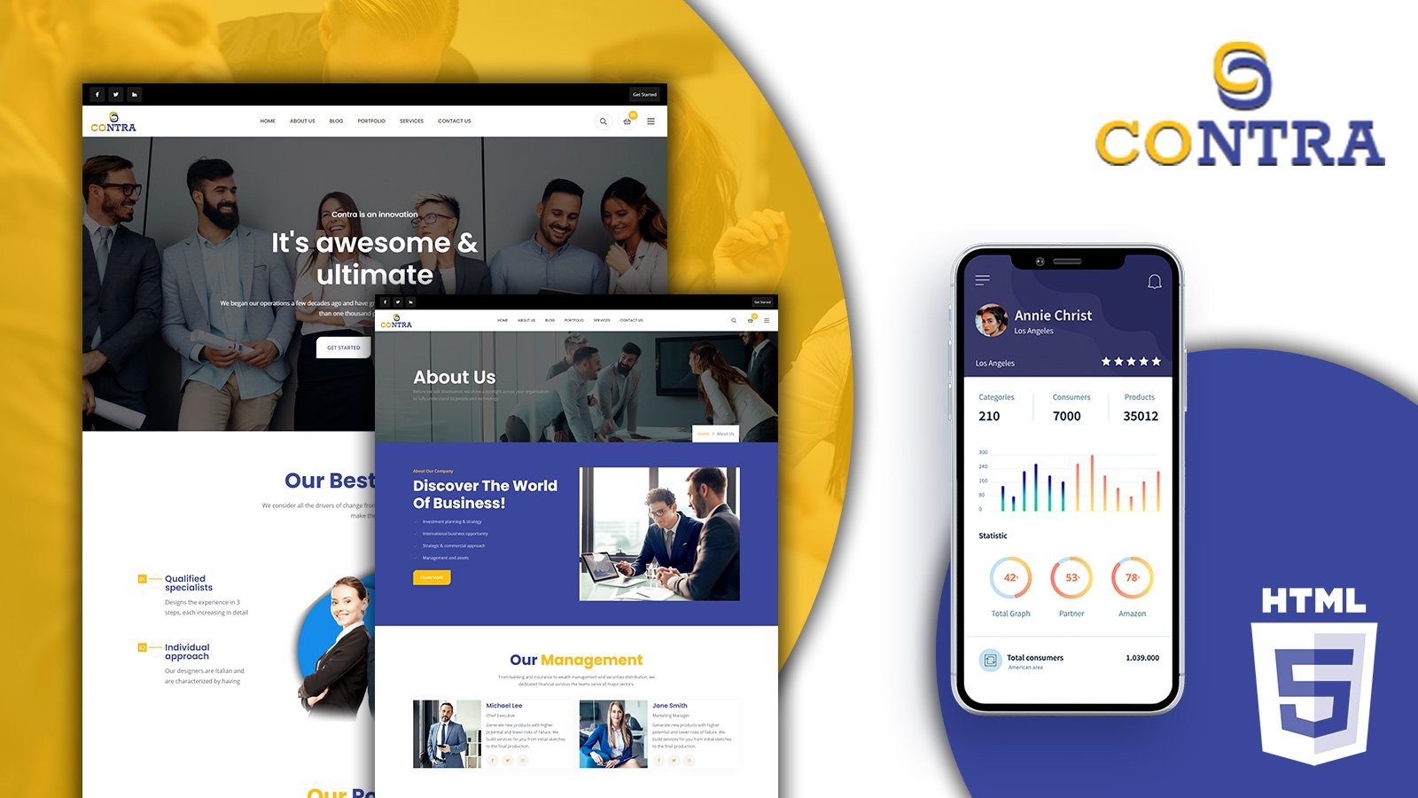 Contra Corporate HTML5 Website Template - TemplateMonster