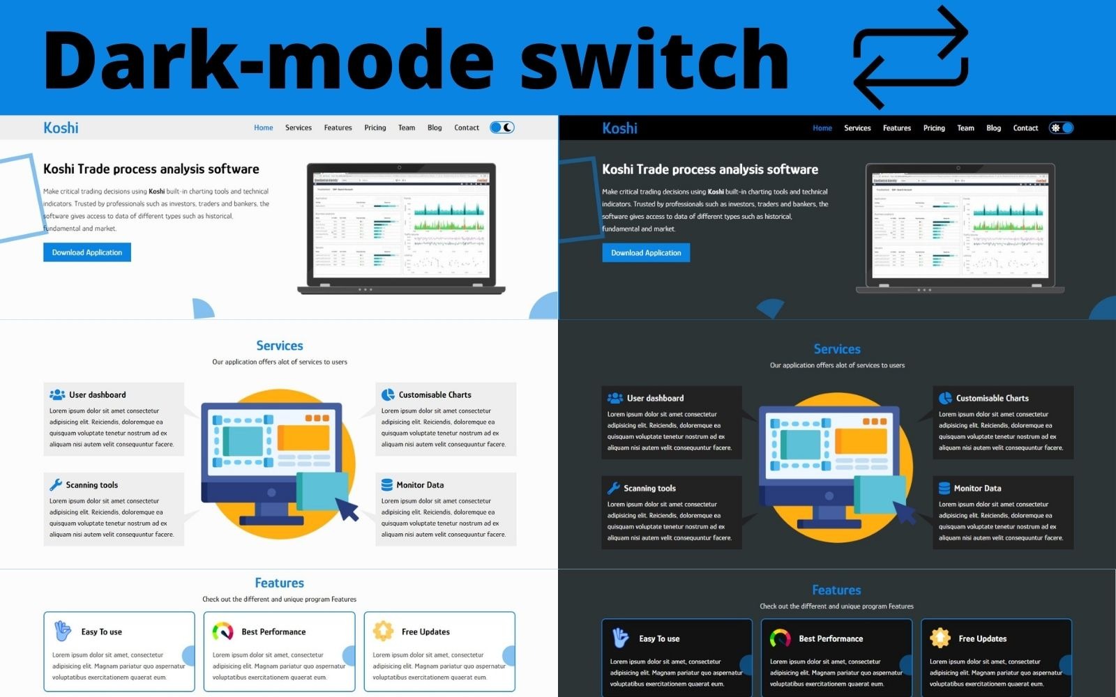 Koshi - Software Application Landing Page Template
