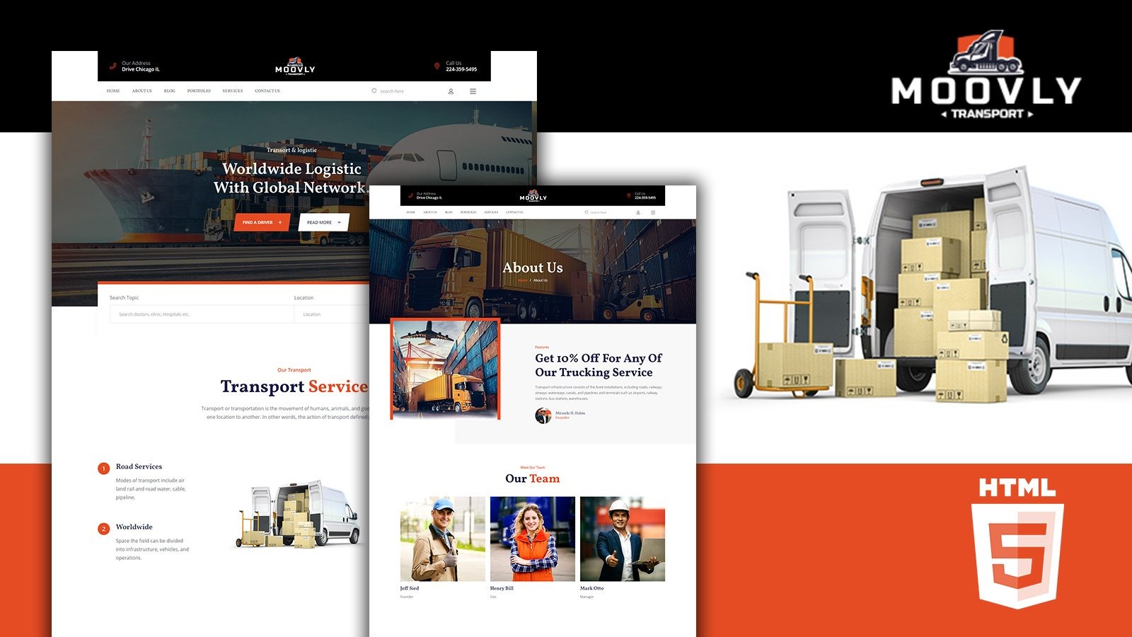 Moovly Moving and Logistics HTML5 Website Template