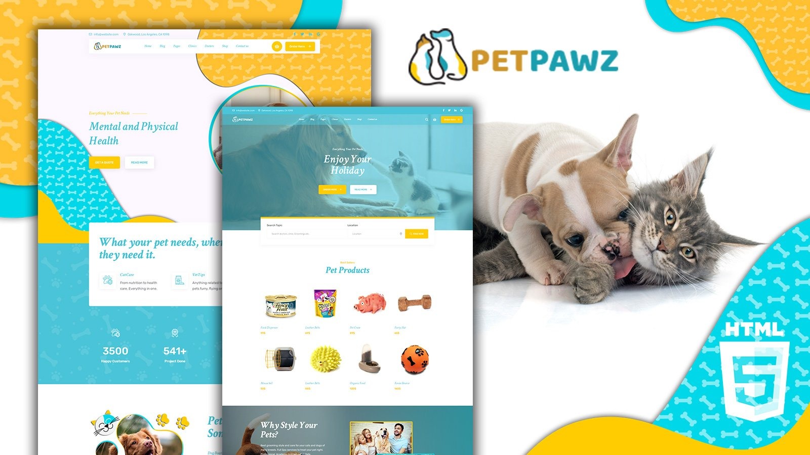 Petpawz Pet Shop HTML5 Website Template - TemplateMonster