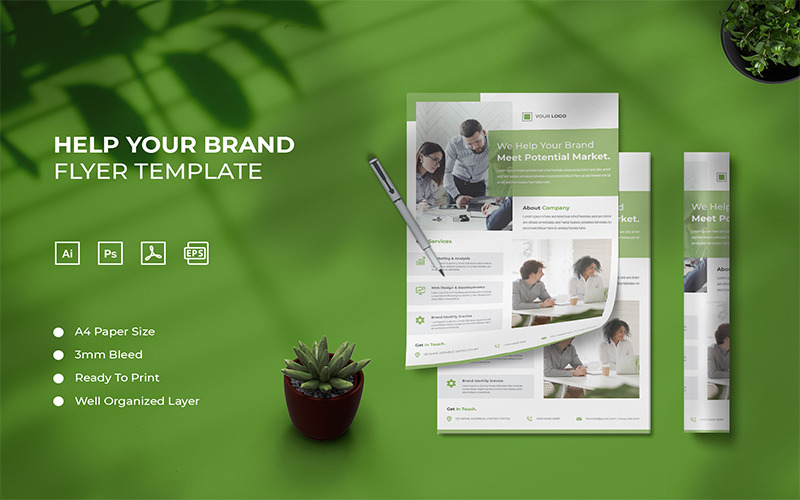 Help Your Brand - Flyer Template #202521 - TemplateMonster