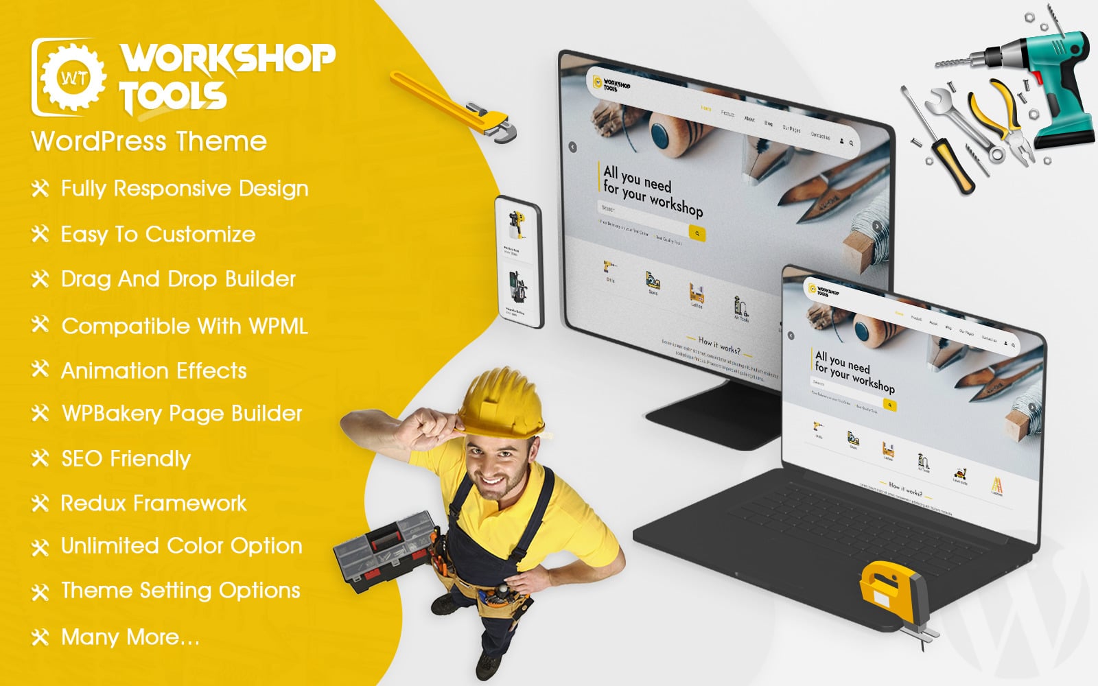Workshop Tools Store WooCommerce Theme - TemplateMonster