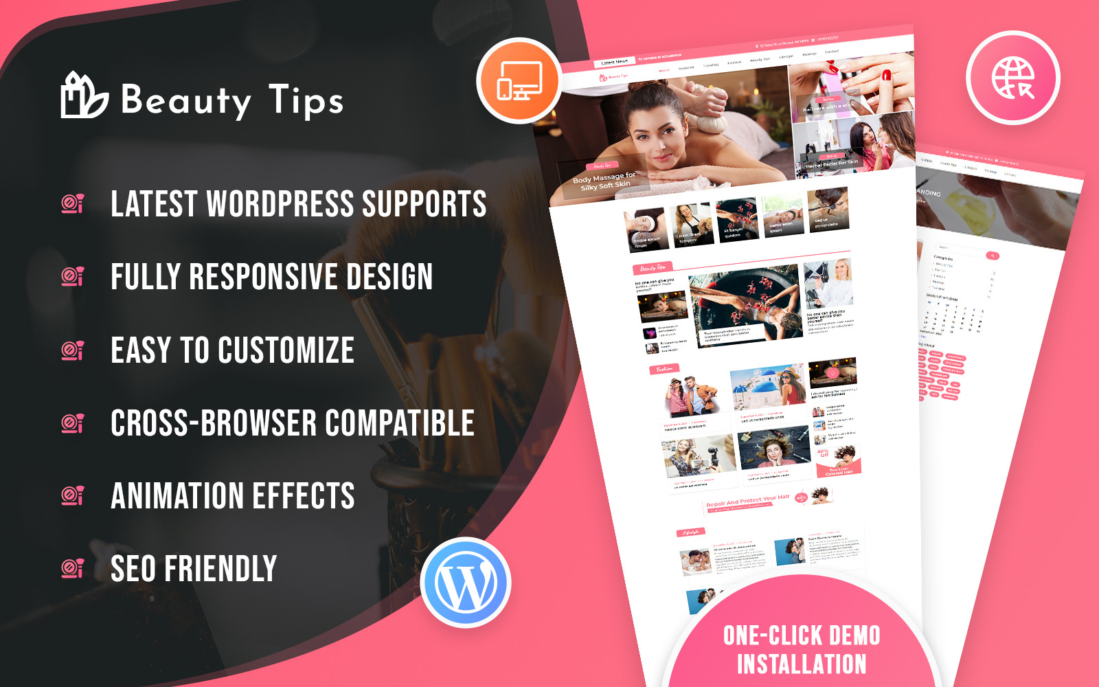 Beauty Tips Blog WordPress Theme #202744 - TemplateMonster