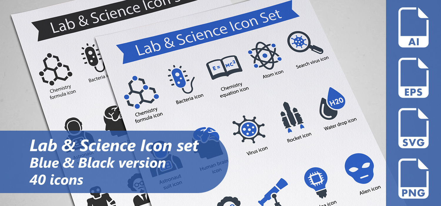 Lab and Science icon set template #202902 - TemplateMonster