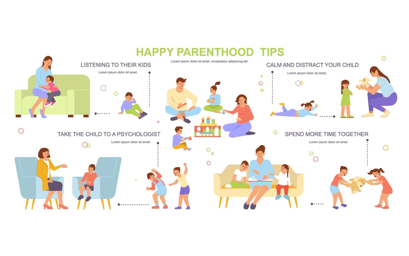 Parenting Flowchart Flat (1) Vector Illustration Concept